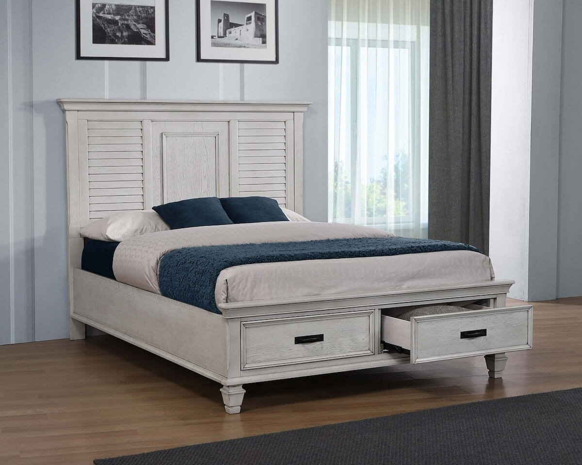 Modern Queen Storage Bed EQ3 Marcel Walnut Queen Storage Bed